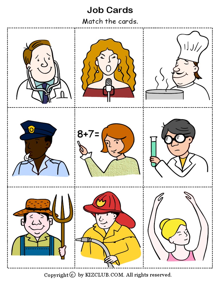 Jobs Cards | PDF | Games & Activities | Teaching Methods & Materials
