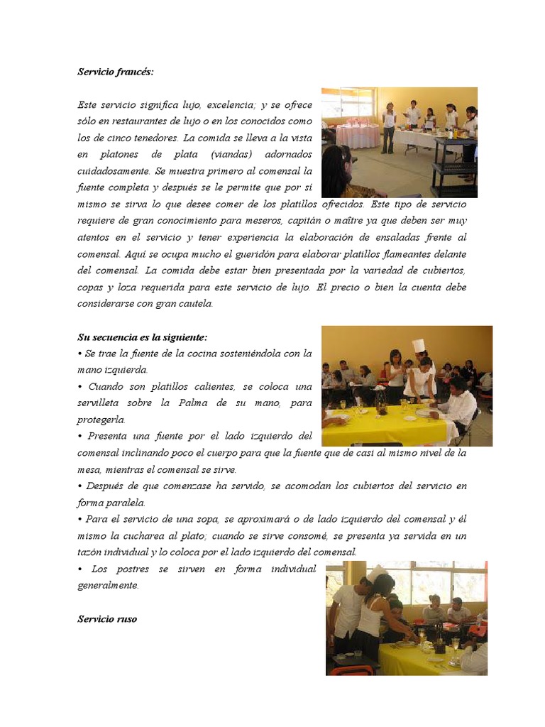 Servicio Francés | PDF | Cuchillería | Comida y bebida