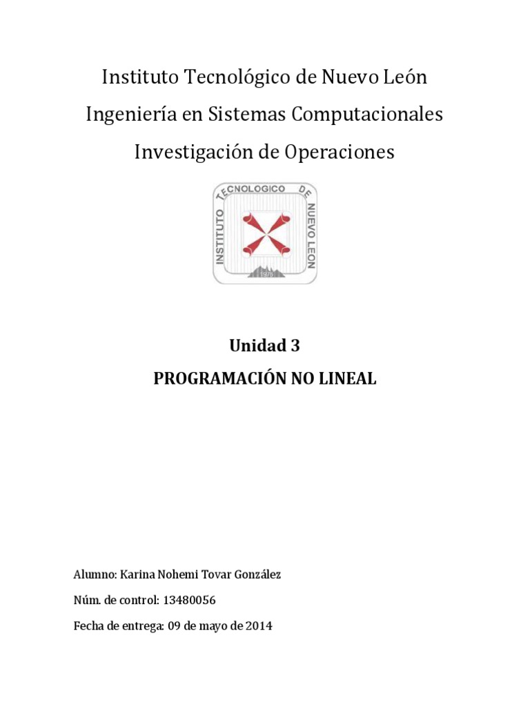 Introducción a la Programación No Lineal | PDF | Programación lineal ...