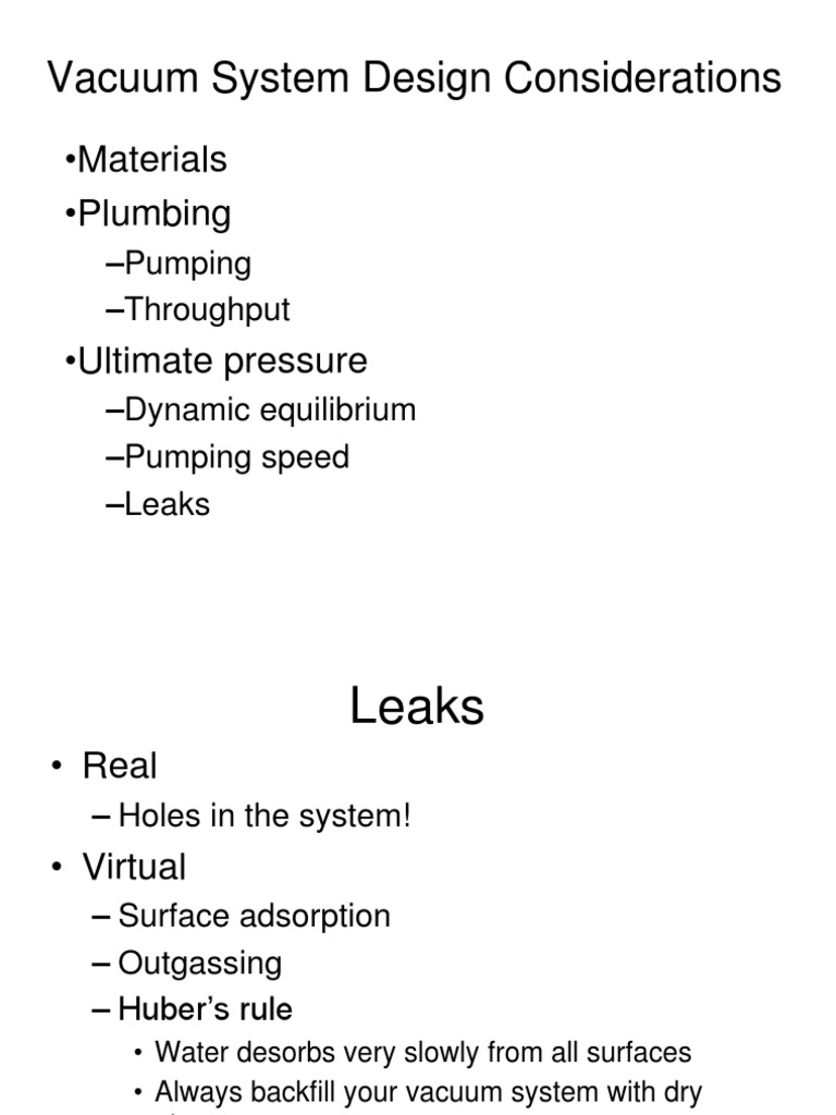 Vacuum System Design Considerations | PDF | Vacuum | Valve
