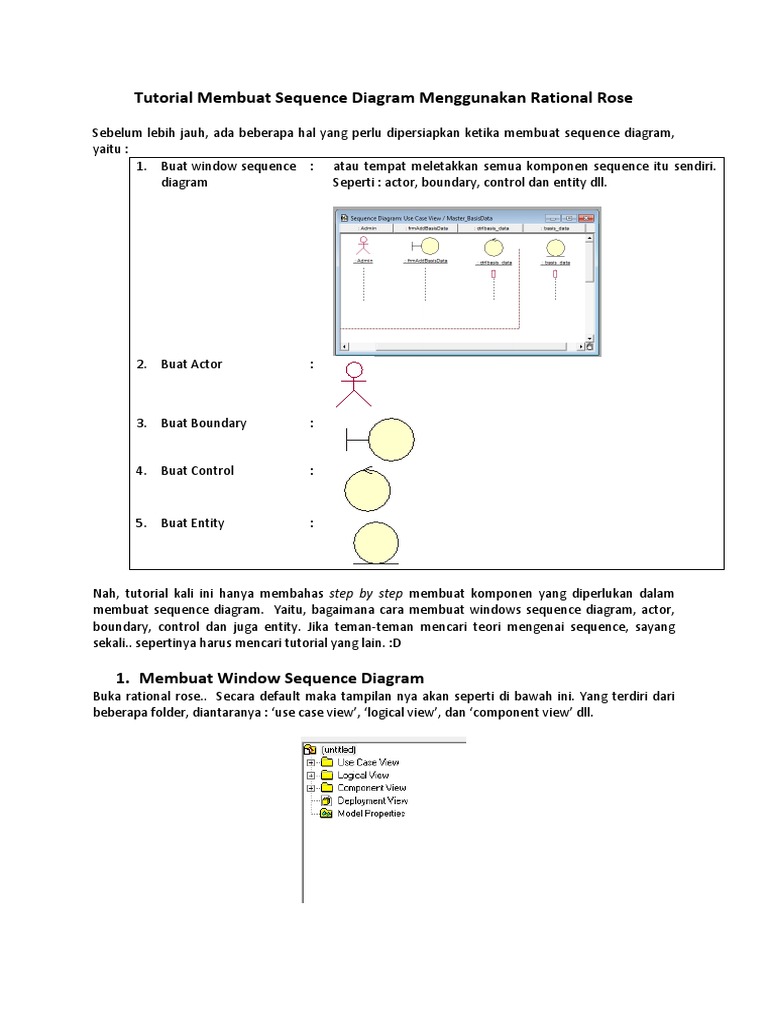 Tutorial Membuat Sequence Diagram Menggunakan Rational Rose | PDF