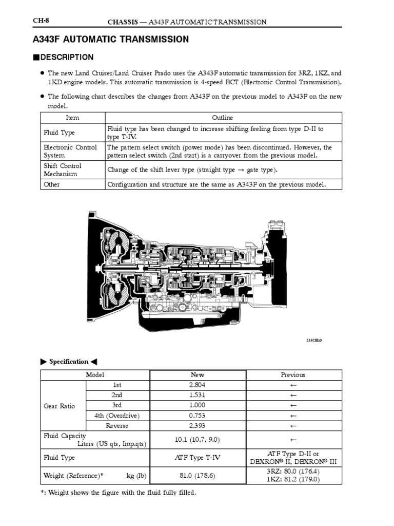 A343F | PDF | Automatic Transmission | Transmission (Mechanics)