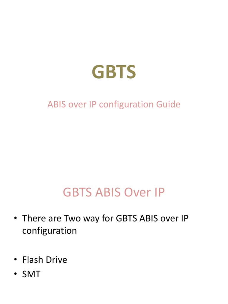 2g Bts Abis Over Ip Configuration | PDF | Ip Address | Usb
