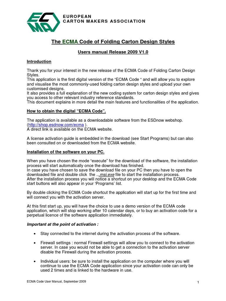 Users Guide ECMA Code | PDF | Installation (Computer Programs ...