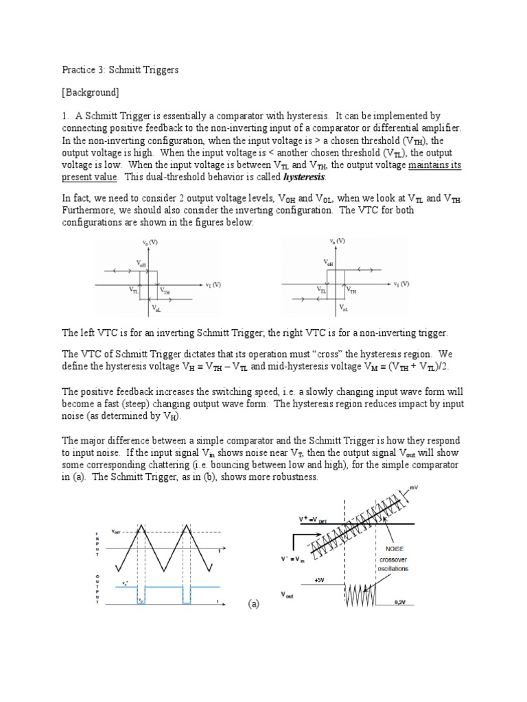 Schmitt Trigger | PDF | Analog Circuits | Operational Amplifier