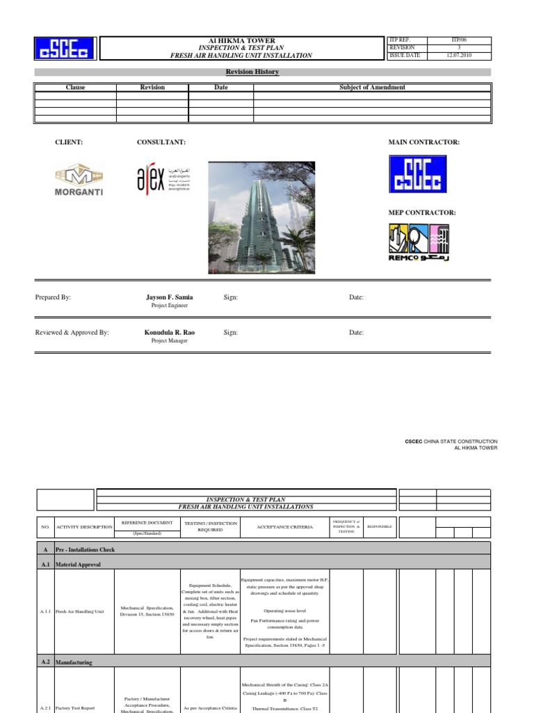 Fahu - Ahu | Hvac | Specification (Technical Standard)