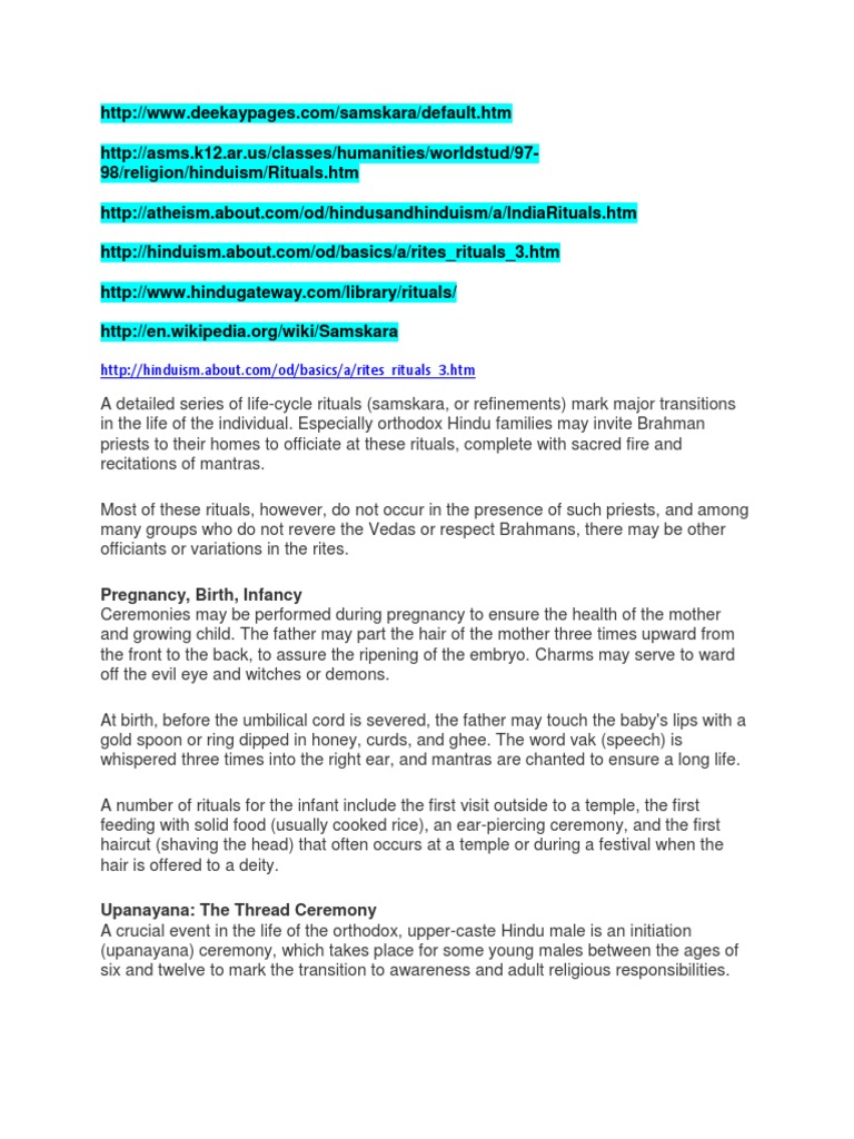 A Detailed Series of Life | PDF | Vedas | Rituals