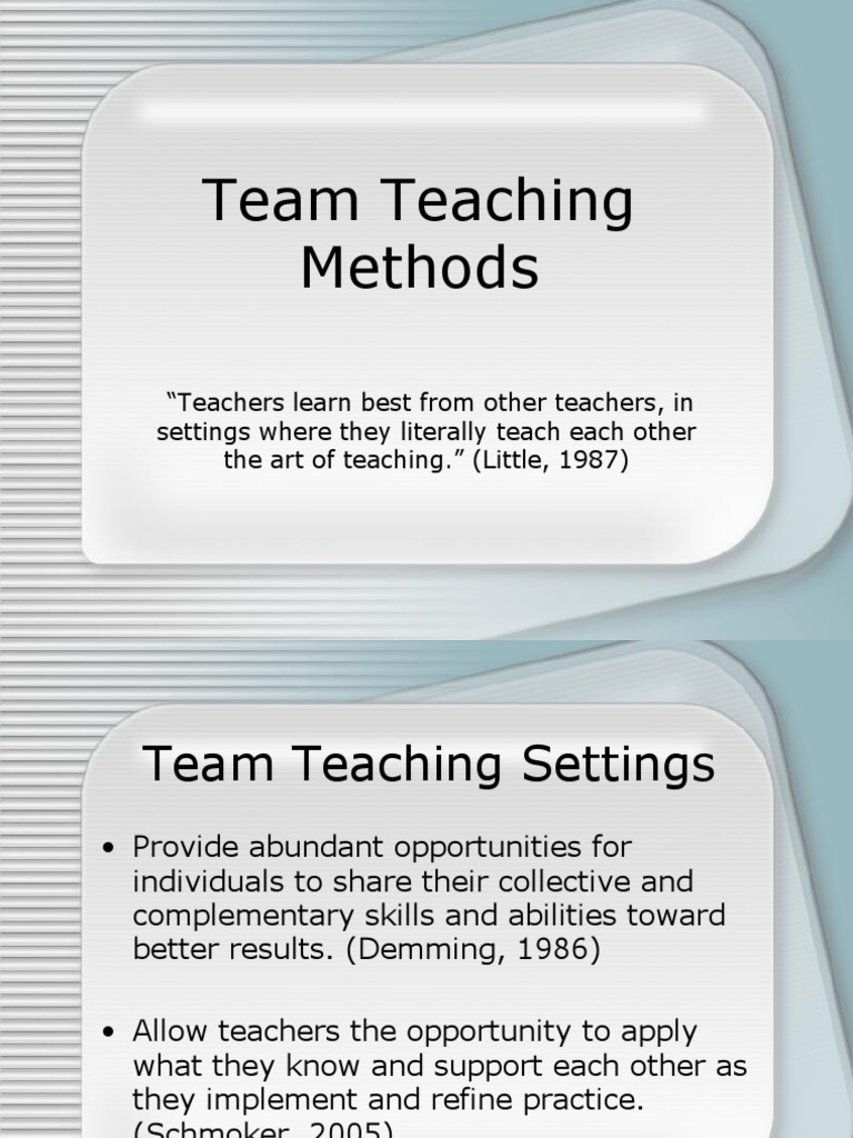 Team - Teaching Fundamental | PDF | Teachers | Interpersonal Relationships