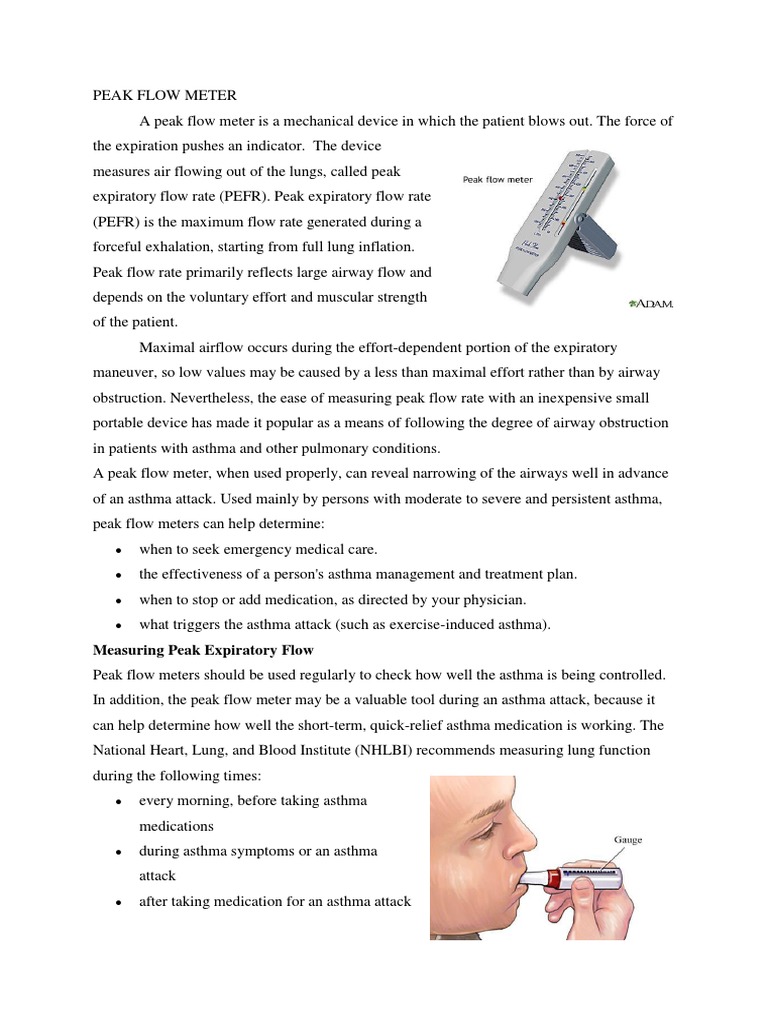 Peak Flow Meter | Download Free PDF | Exhalation | Asthma