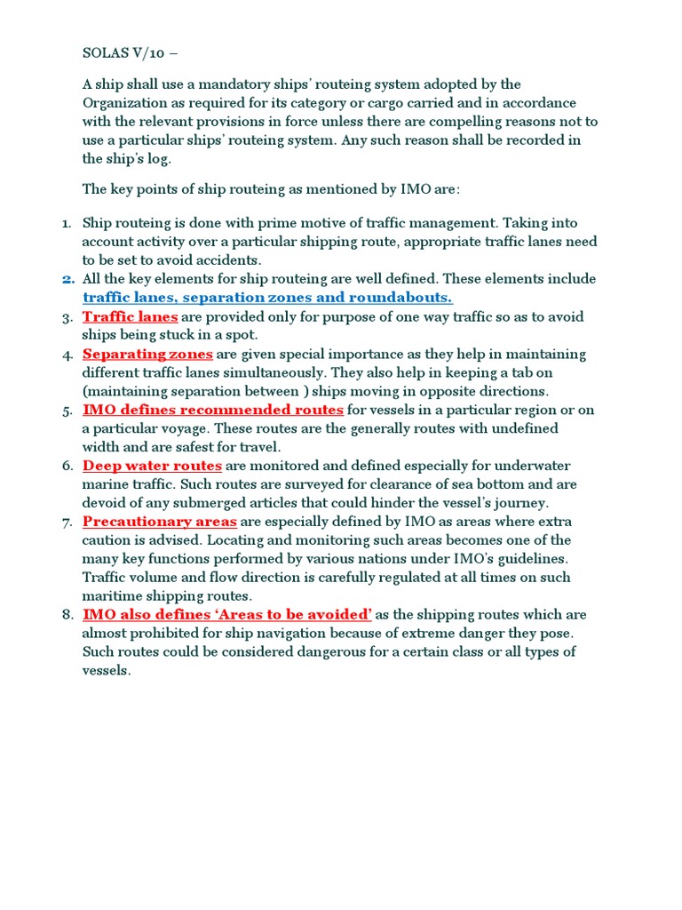 2019 Ships' Routeing Guidelines Overview | PDF