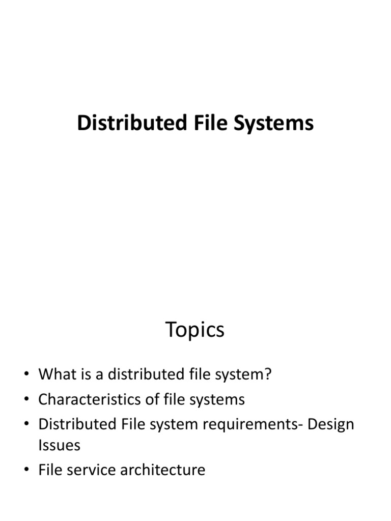 Distributed File Systems | PDF | File System | Computer File