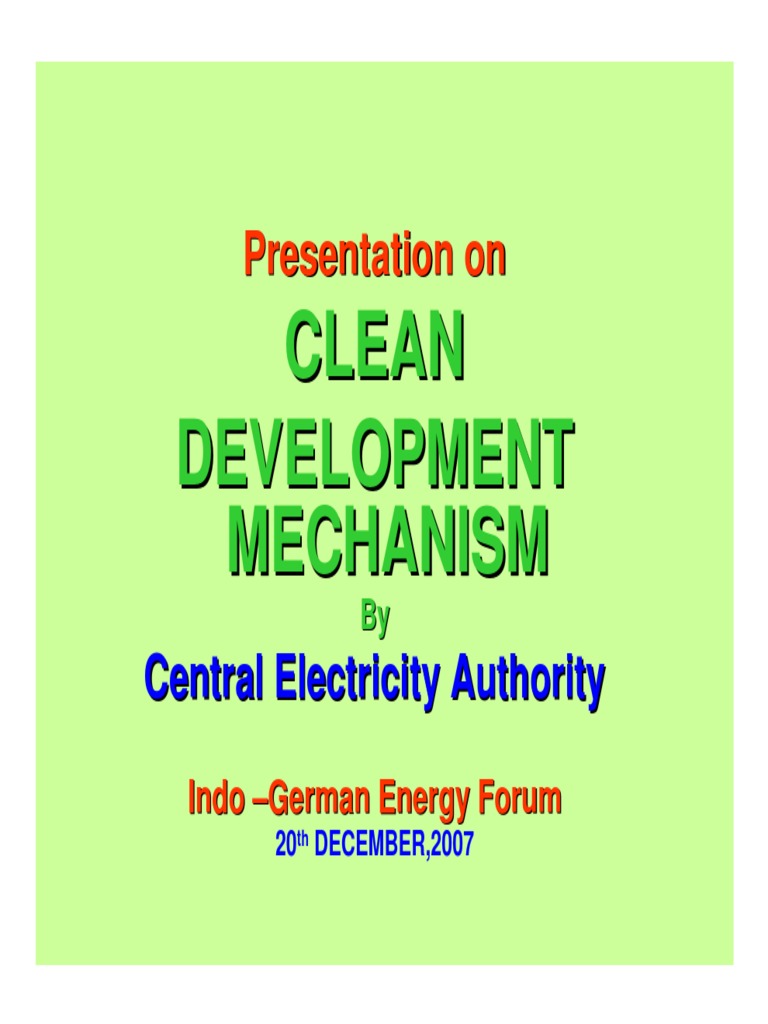 Clean Development Mechanism Presentation | PDF | Clean Development ...