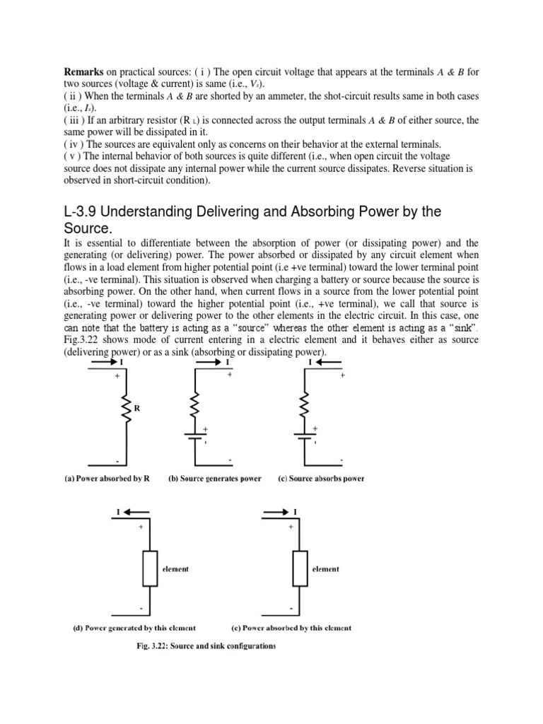 L-3.9 Understanding Delivering and Absorbing Power by The Source | PDF ...