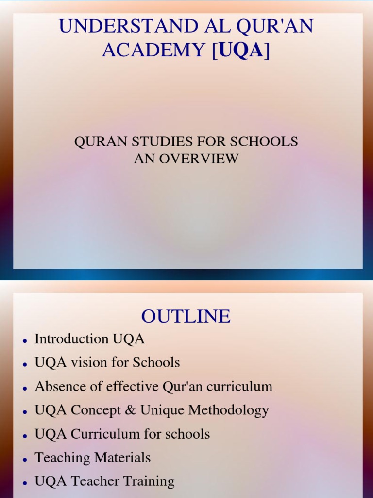 UQA School Presentation-Ppt1 | Download Free PDF | Quran | Islam