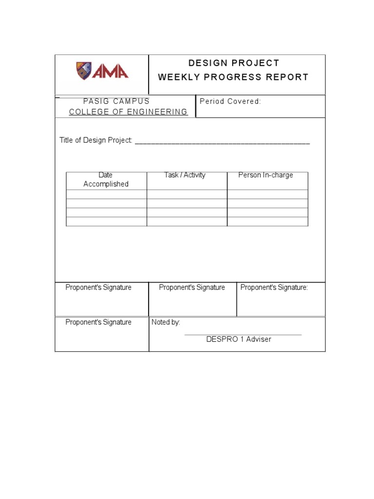 Weekly Progress Report | PDF
