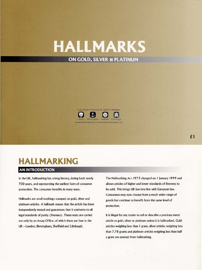 British Hallmarks For Gold, Platinum and Silver. | PDF | Fineness ...