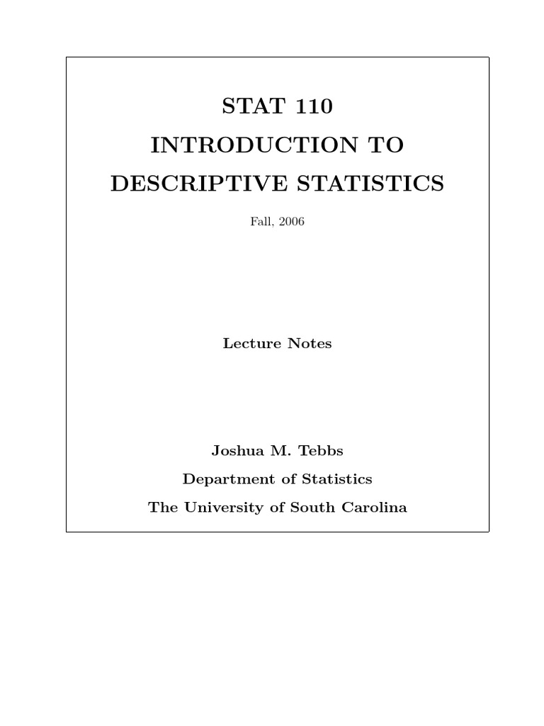 Introduction To Descriptive Statistics | PDF | Opinion Poll | Margin Of ...