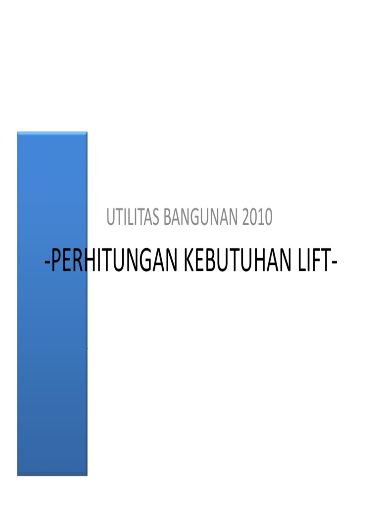 Materi Perhitungan Lift | PDF