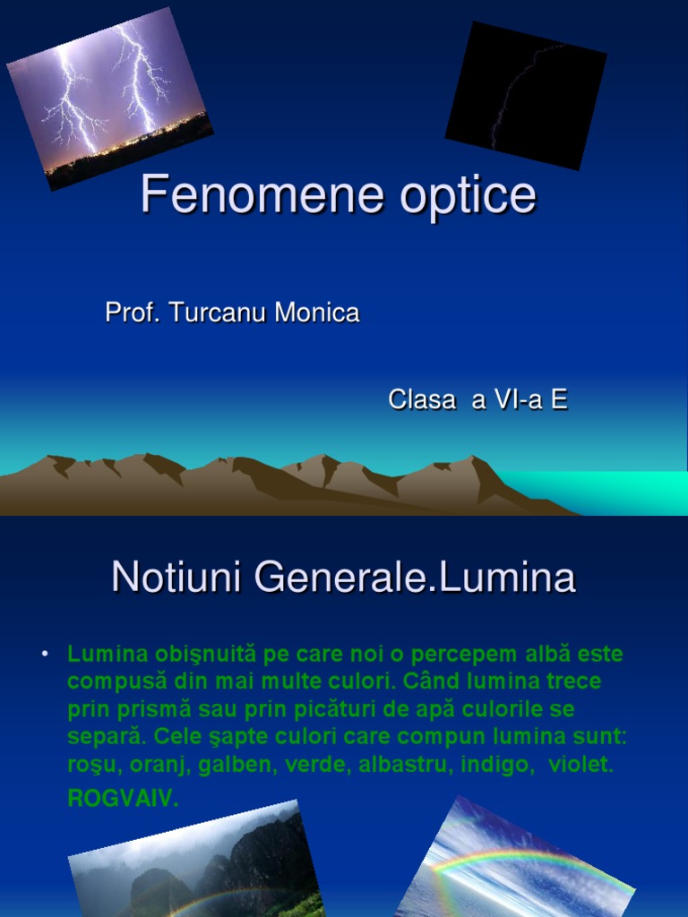 Fenomene Optice Proiect Scoala Complet | PDF