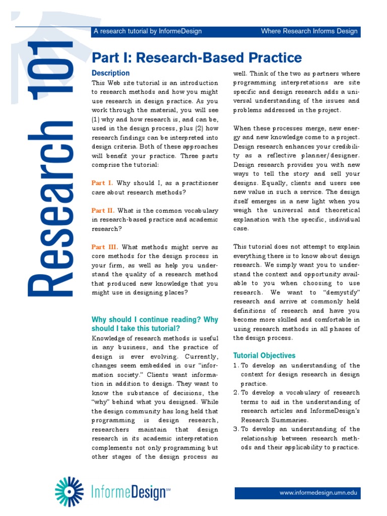 Part I: Research-Based Practice: Description | PDF | Reflective ...