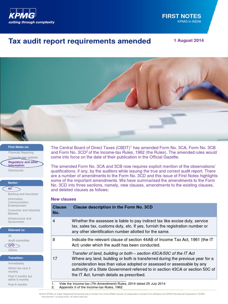 KPMG - Change in Tax Audit Report | PDF | International Financial ...