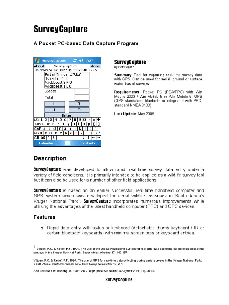 Surveycapture: A Pocket Pc-Based Data Capture Program | PDF | Personal ...