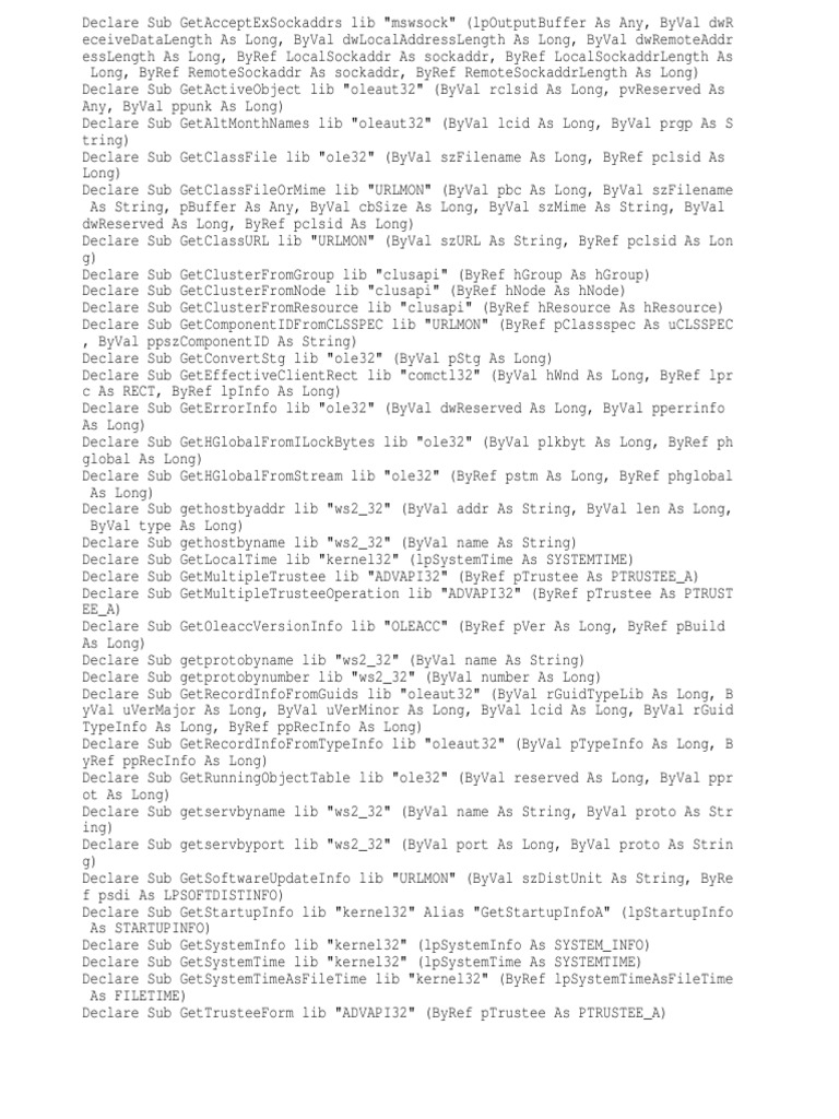 Win32 API Declaration - G | PDF | Computer Libraries | Microsoft Software