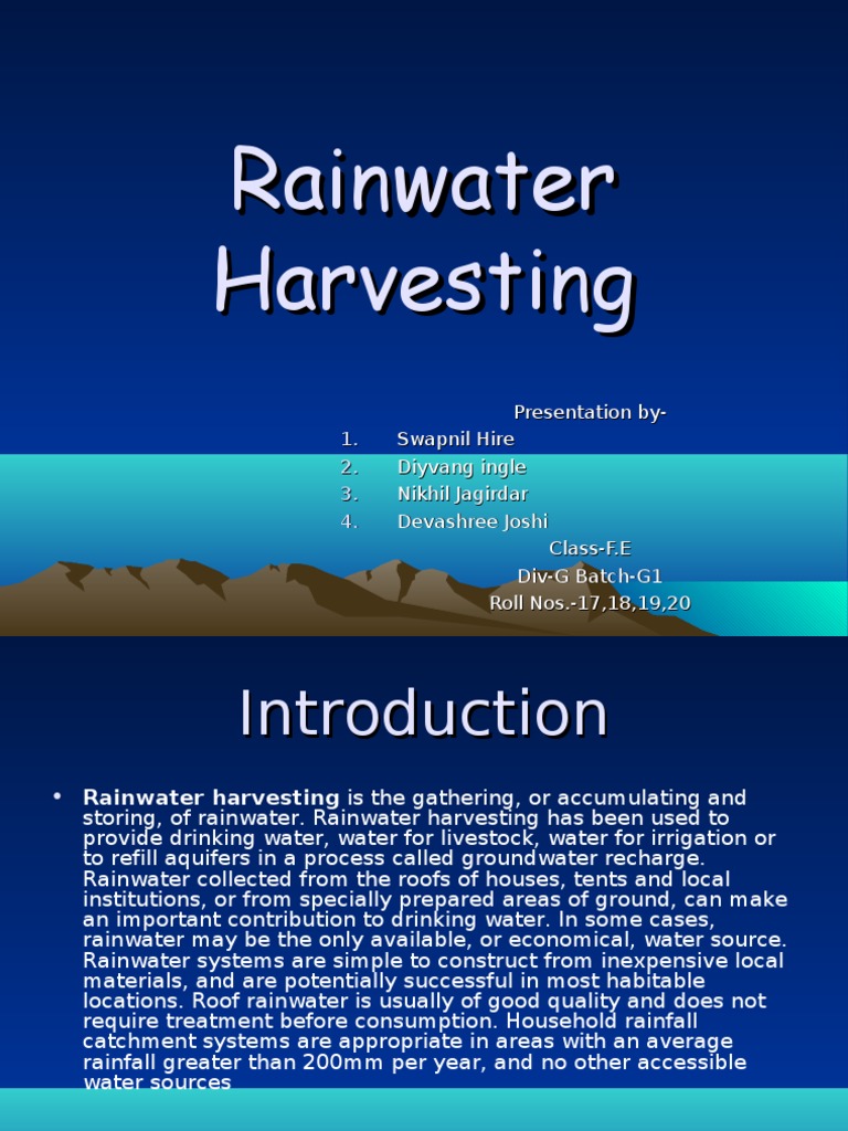 Rainwater Harvesting | PDF | Groundwater | Surface Runoff