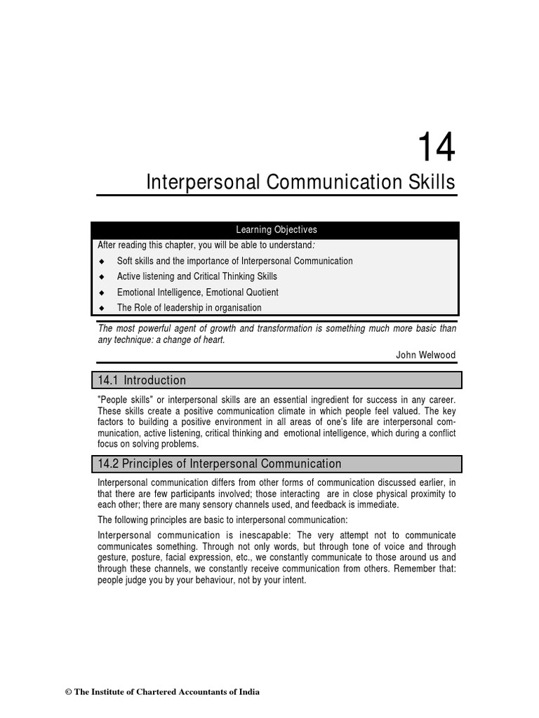 Interpersonal Communication Essentials | PDF | Interpersonal ...
