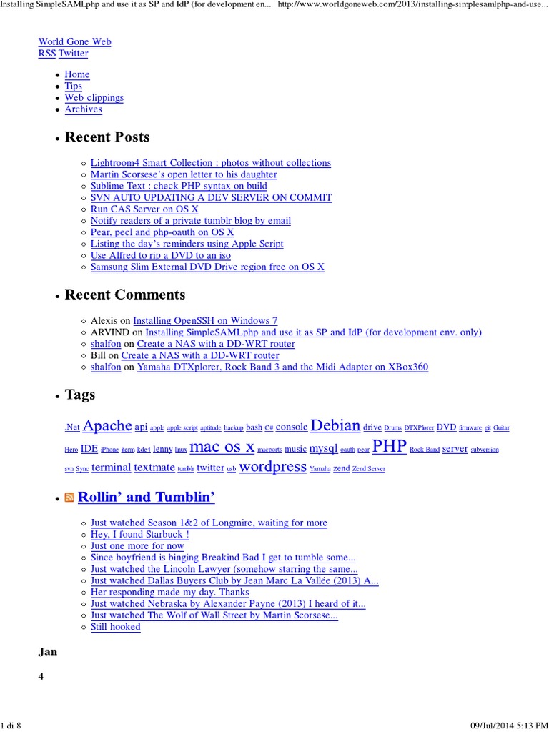 Installing SimpleSAMLphp and Use It As SP and IdP (For Development Env) | PDF | Password | Areas ...