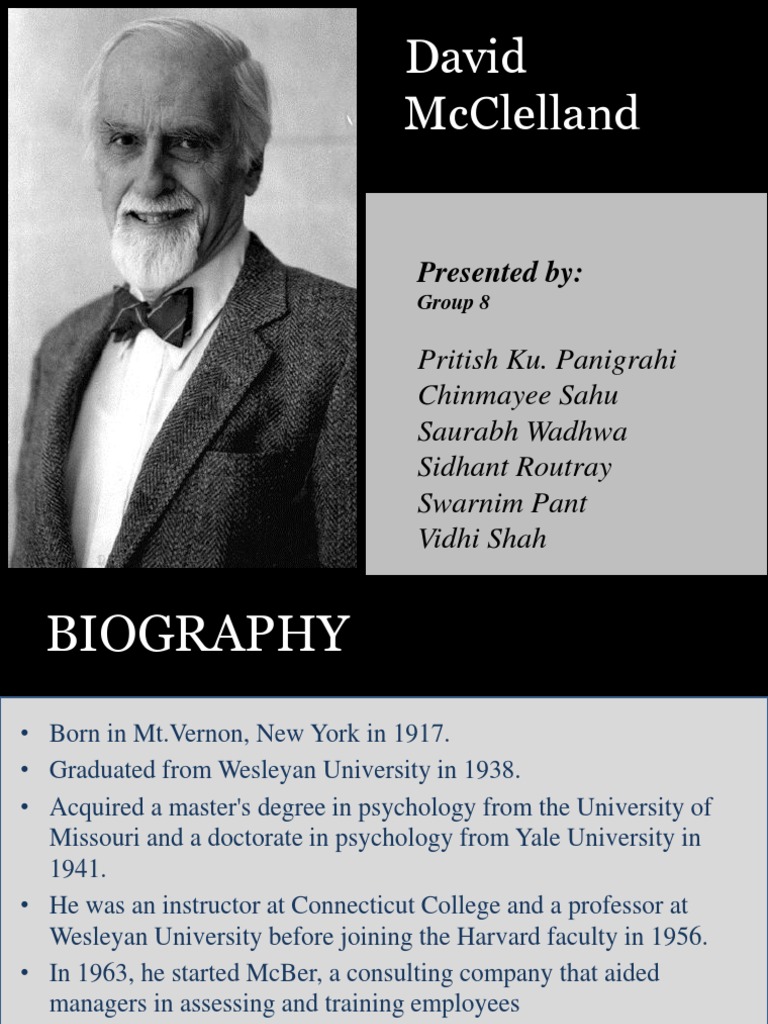 David McClelland: Psychologist & Theorist | PDF | Interpersonal ...