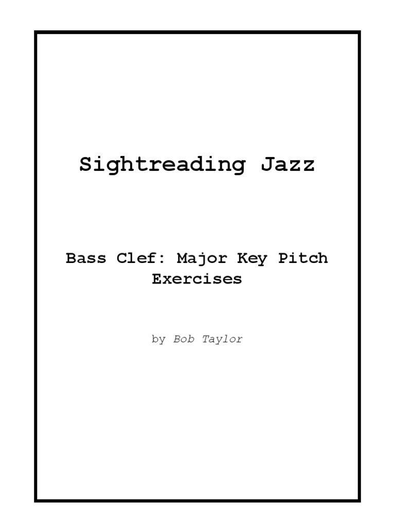 Sight Reading Jazz Bass | PDF | Music Theory | Harmony