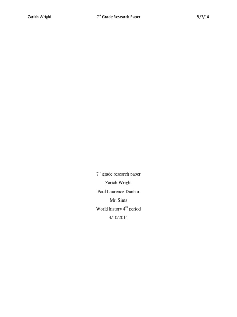 7th Grade Research Paper | PDF | Poetry