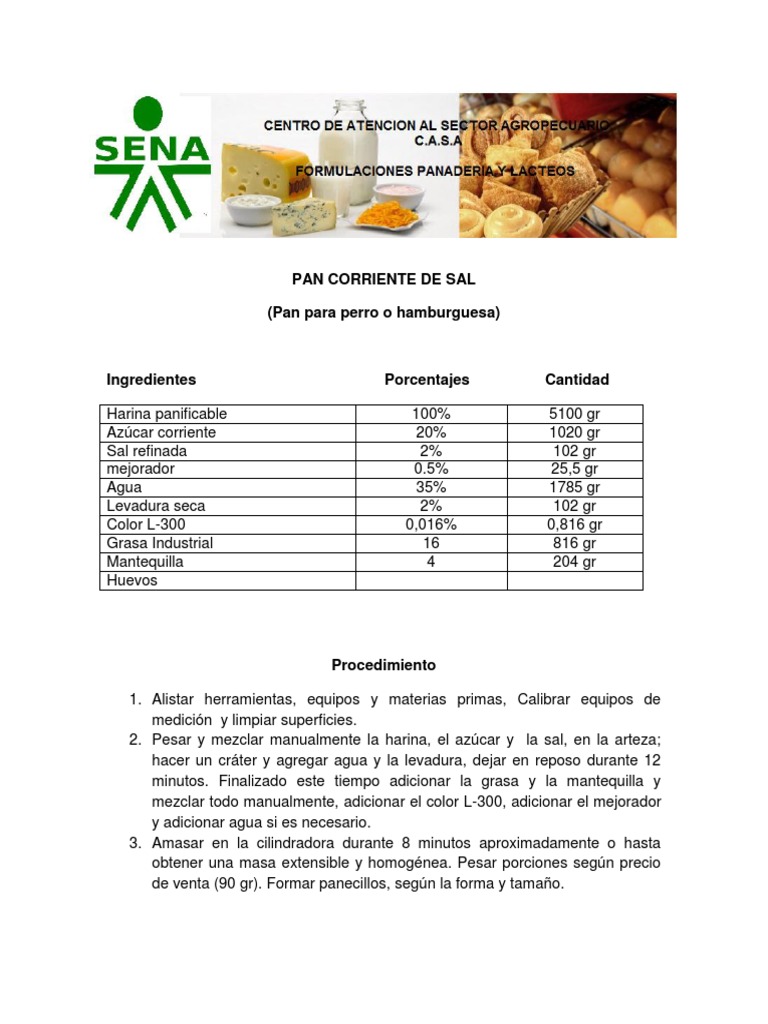 9 - Elaboracion Pan Corriente de Sal | PDF