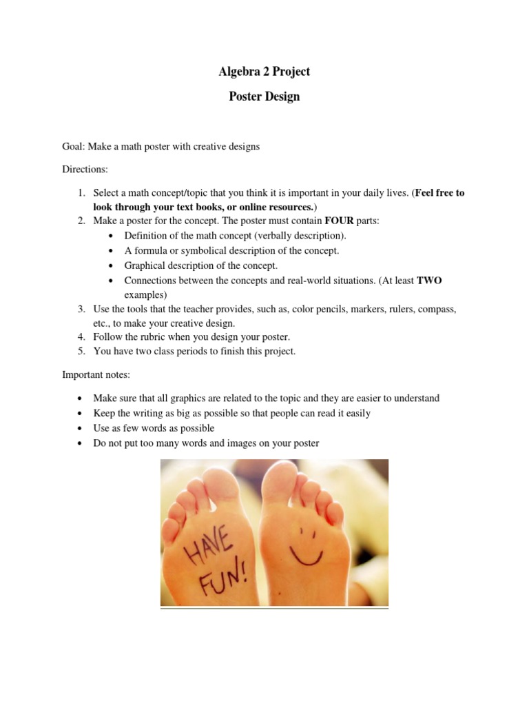 Algebra 2 Math Poster Project Guide | PDF | Graphics | Poster