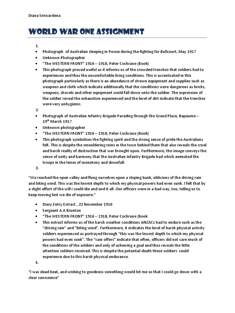 World War 1 Primary Sources | Trench Warfare | Gallipoli Campaign