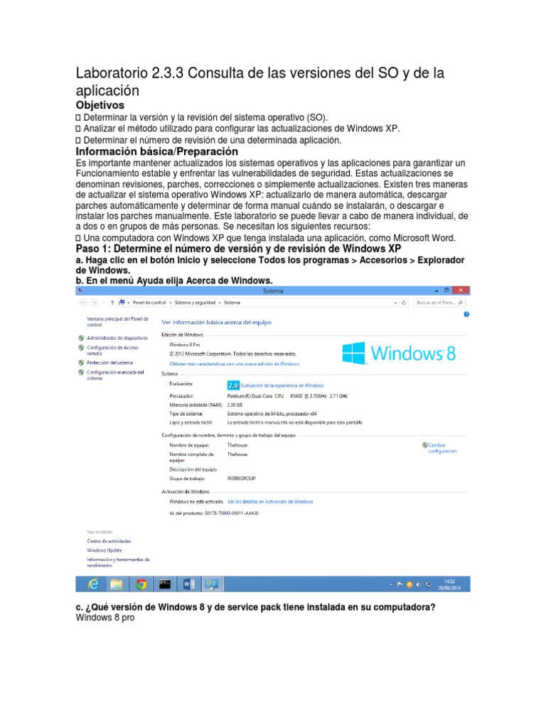 Laboratorio 2 Sistemas Operativos | PDF | Windows XP | Microsoft Windows