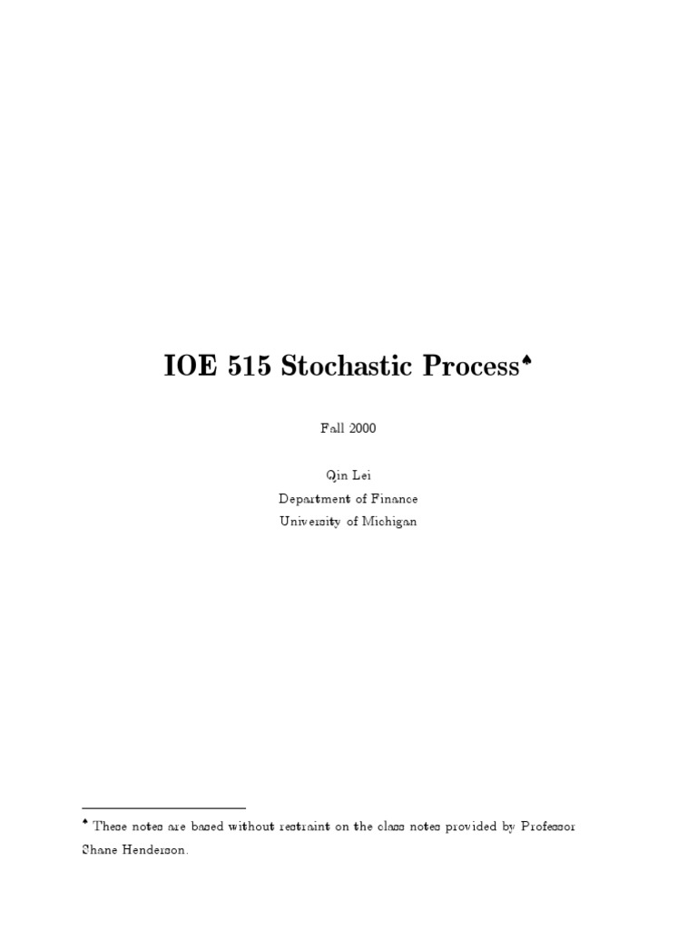 Stochastic | PDF | Stochastic Process | Random Variable
