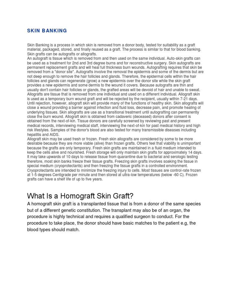 Skin Banking | PDF | Surgery | Skin