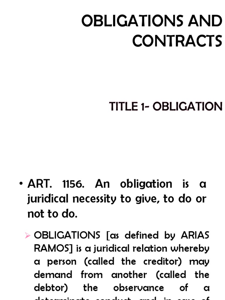 Obligations and Contracts | Negligence | Law Of Obligations