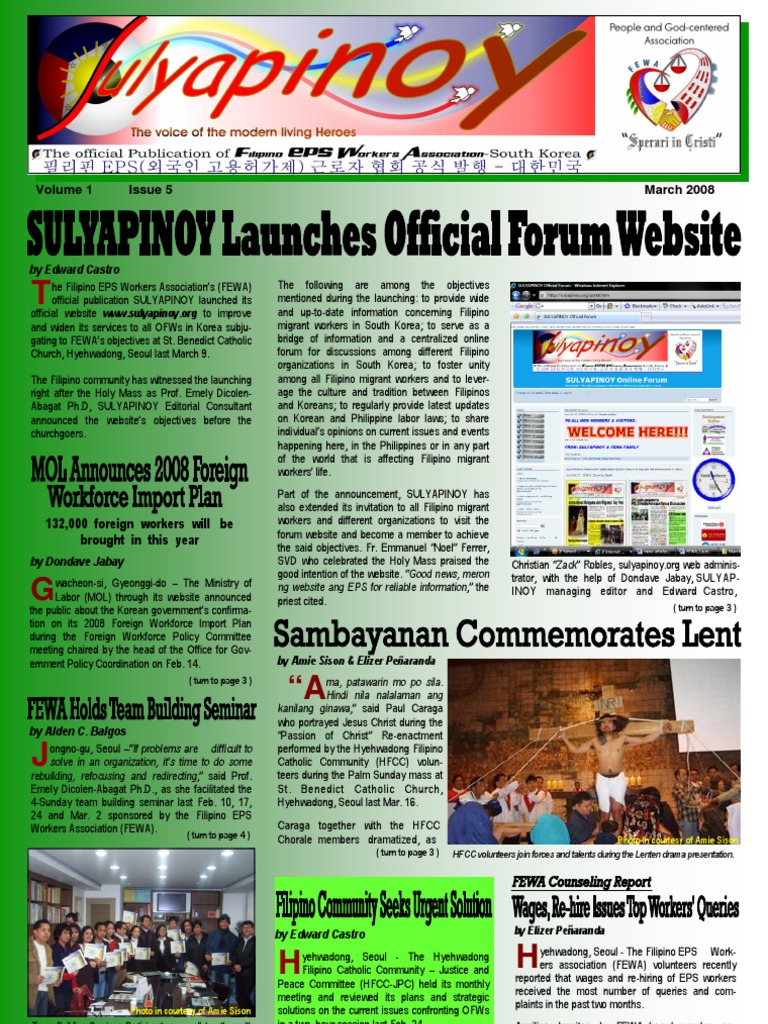 Sulyap MARCH 2008 (Final Website) | PDF | Foreign Worker | Employment