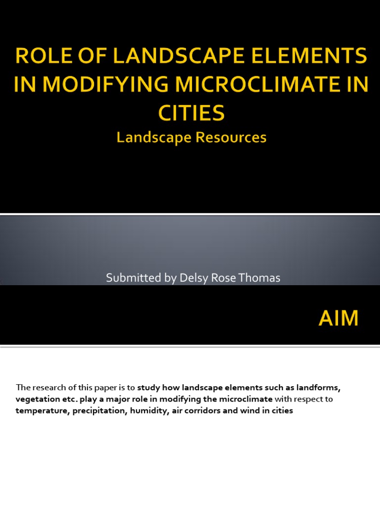 Microclimate Modification through Landscape | PDF | Climate | Wound