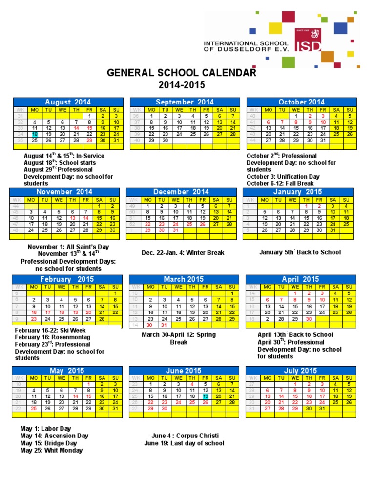 New Calendar 2014-2015 | PDF