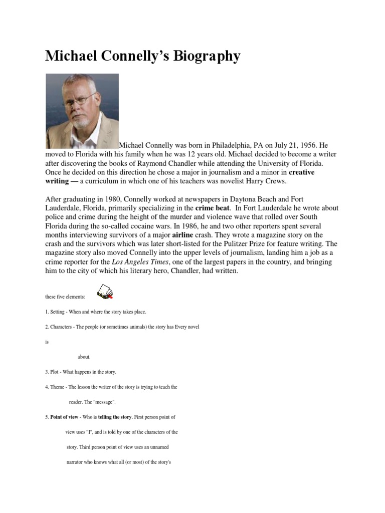 Michael Connelly's Biography: Writing - A Curriculum in Which One of ...