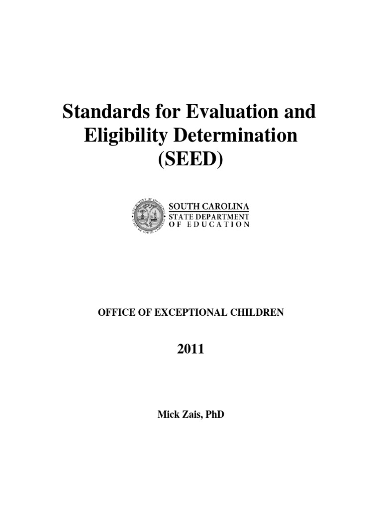 Standards For Evaluation and Eligibility Determination SEED | PDF ...