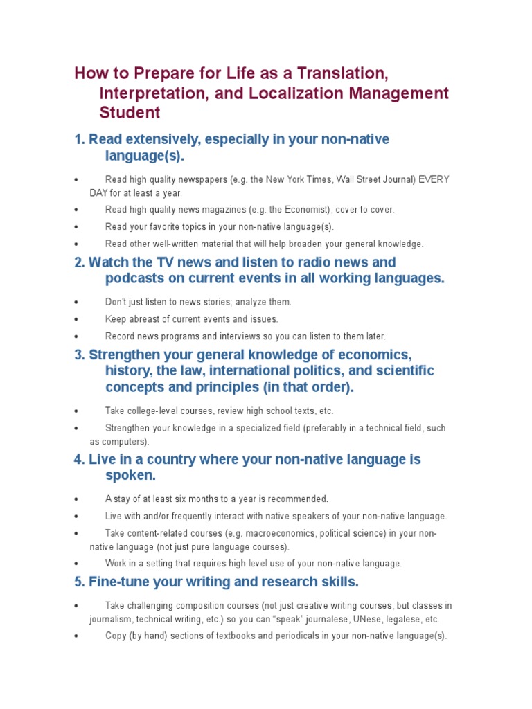 Translation & Interpretation Prep Guide | PDF | Language Interpretation ...