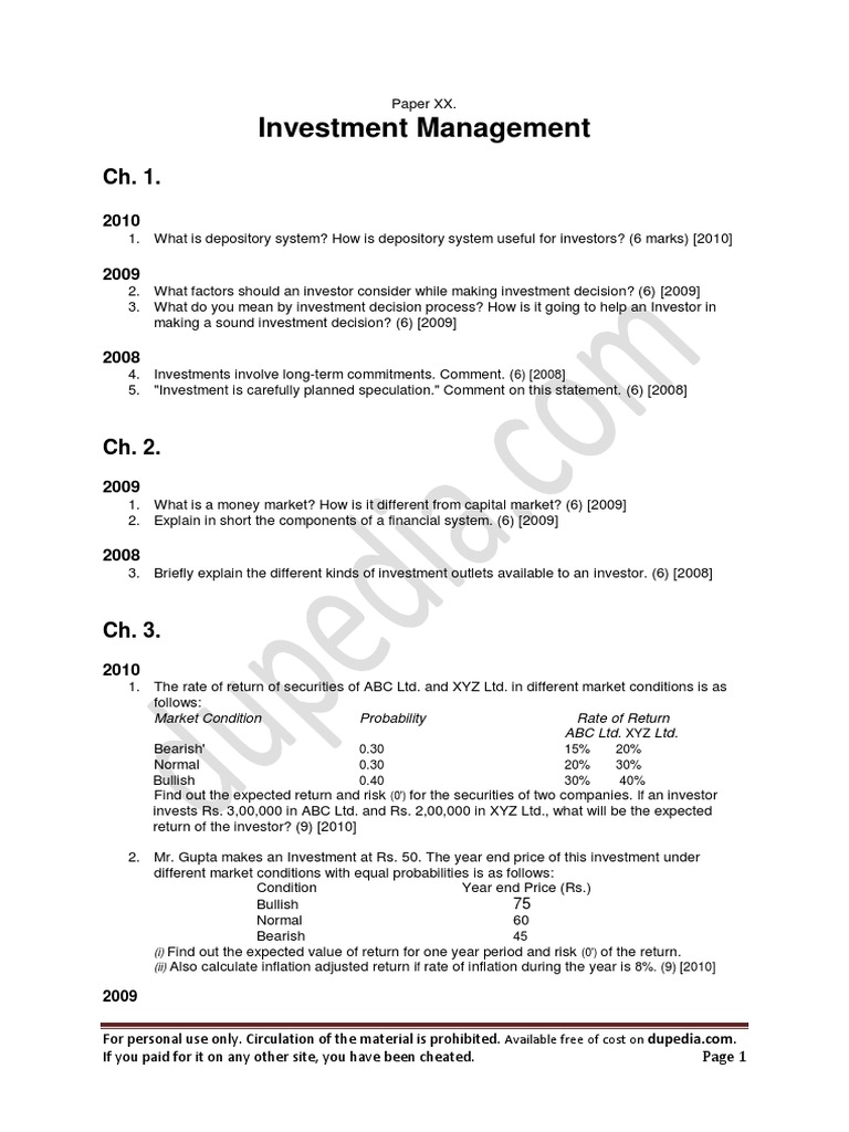 Investment Papers | PDF | Bonds (Finance) | Option (Finance)