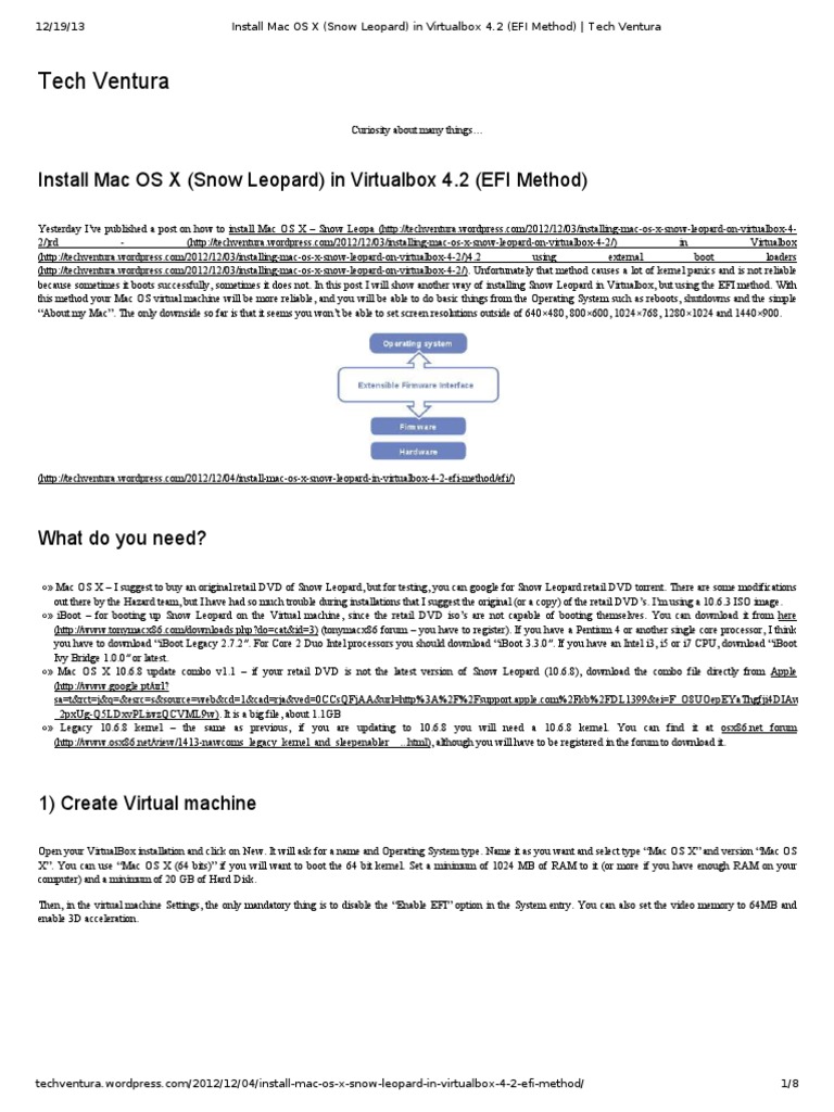 Install Mac OS X (Snow Leopard) in Virtualbox 4 | PDF | Mac Os X Snow ...