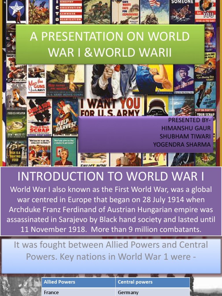 A Presentation On World Wars | PDF | World War II | World War I