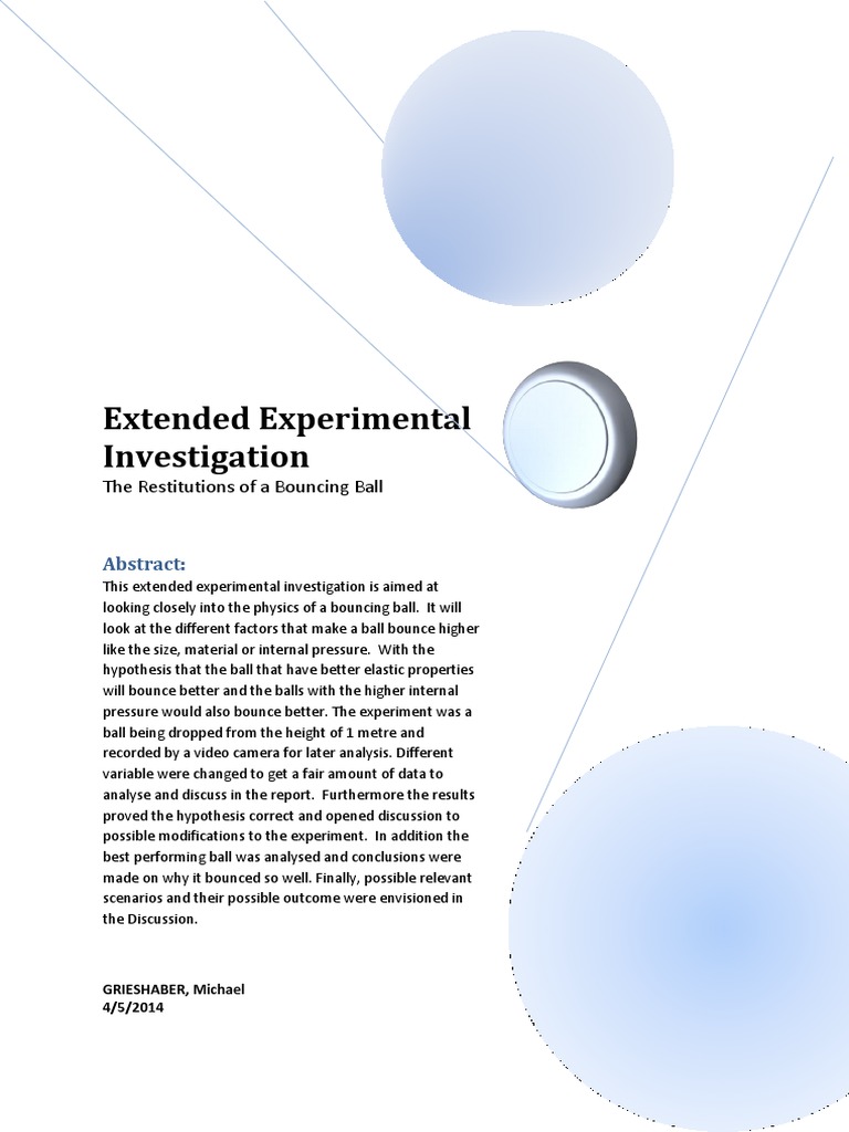 Physics EEI Motion: Restitution of A Bouncing Ball | PDF | Gravity ...